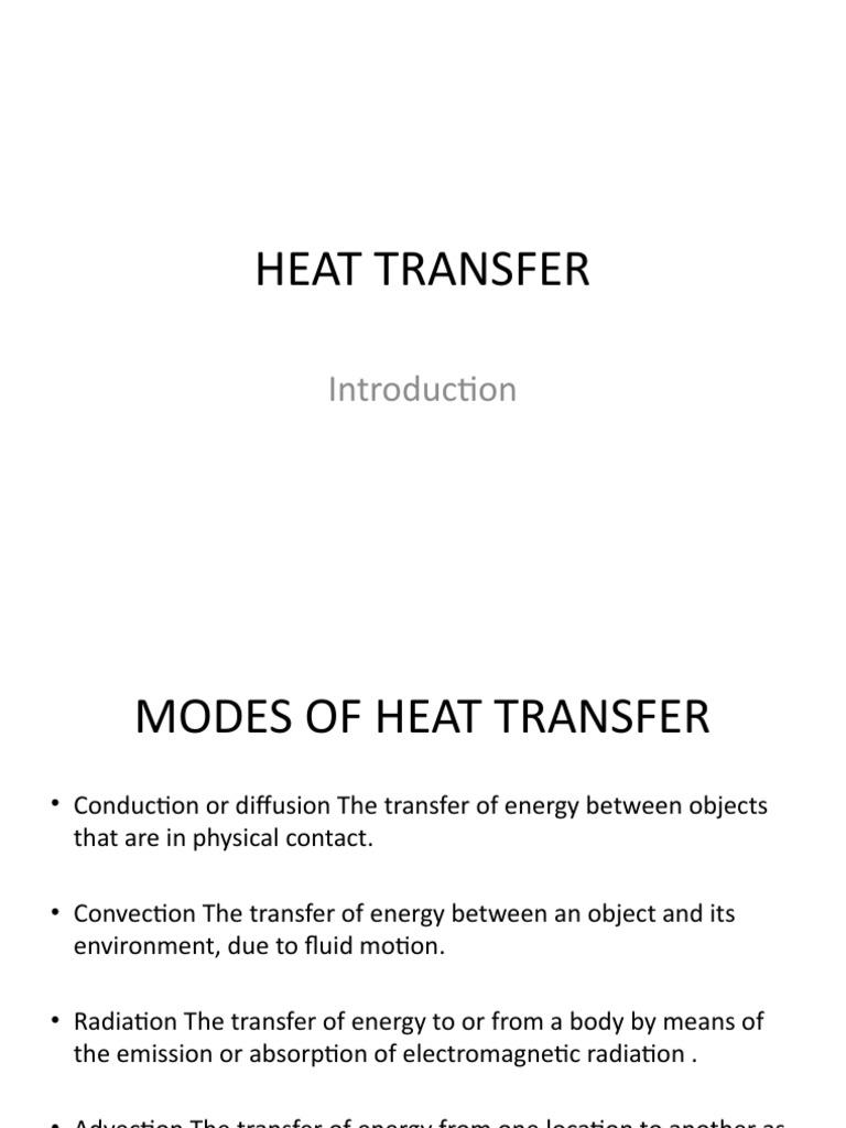 Heat Transfer Introduction | PDF | Heat Transfer | Thermal Conduction