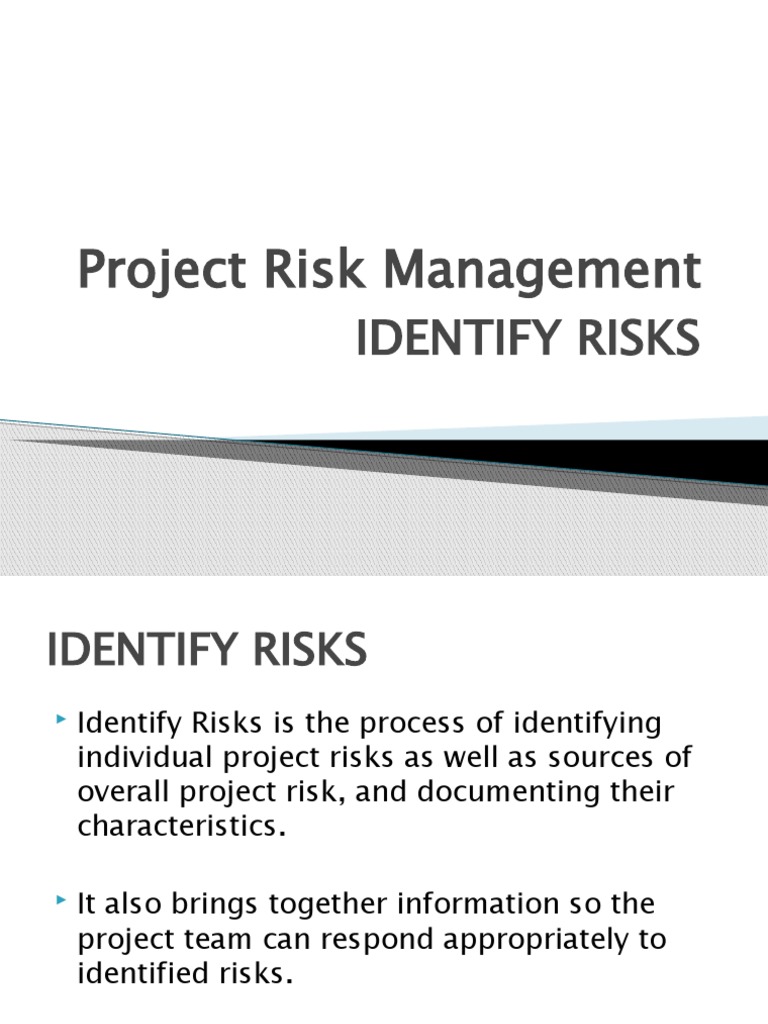 Project Risk Management: Identify Risks | PDF | Risk | Risk Management