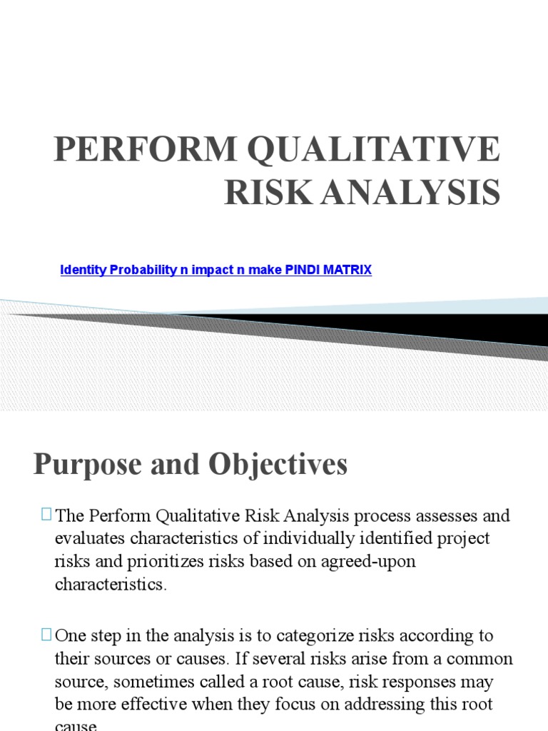PCRM Lecture 4 - PERFORM QUALITATIVE RISK ANALYSIS 1 | PDF | Risk ...