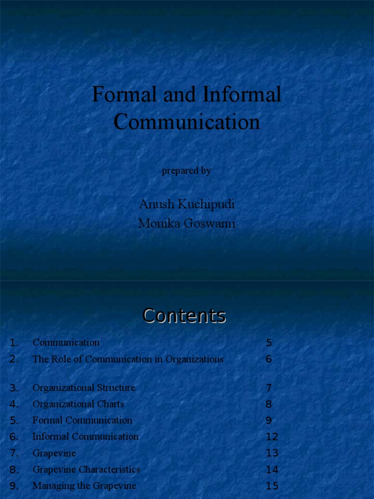 Formal and Informal Channels of Communication | PDF | Communication ...