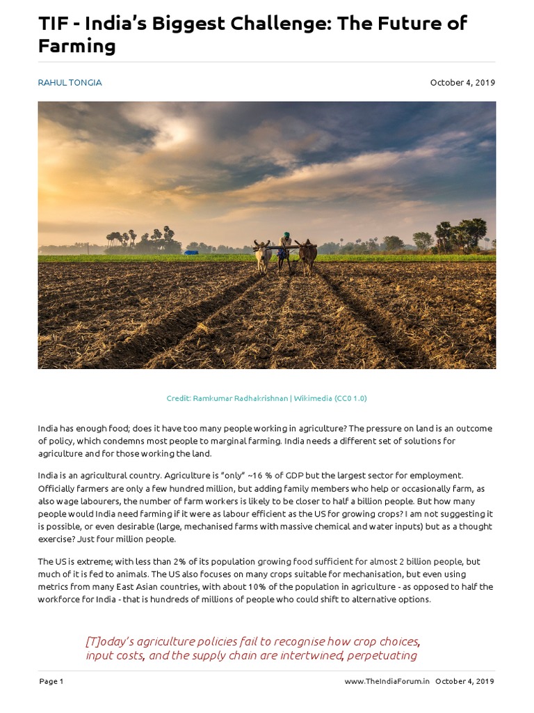 Future Challenges in Indian Agriculture | PDF | Agriculture | Organic ...