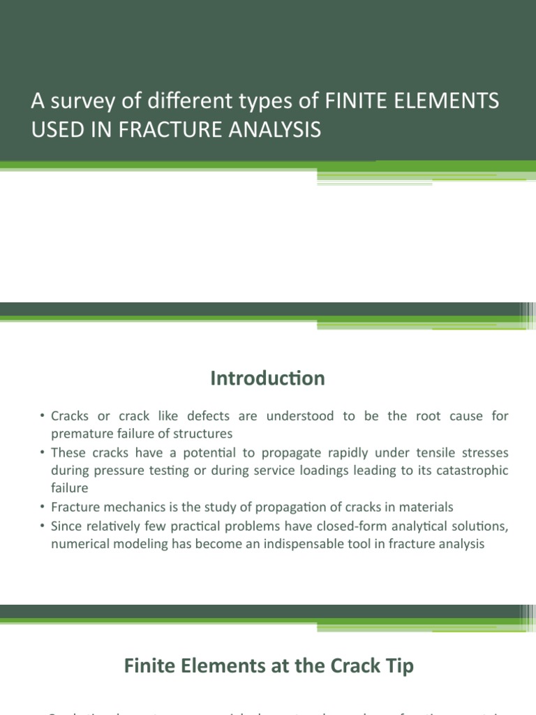 FINITE ELEMENTS For FRACTURE ANALYSIS | PDF | Fracture Mechanics | Fracture