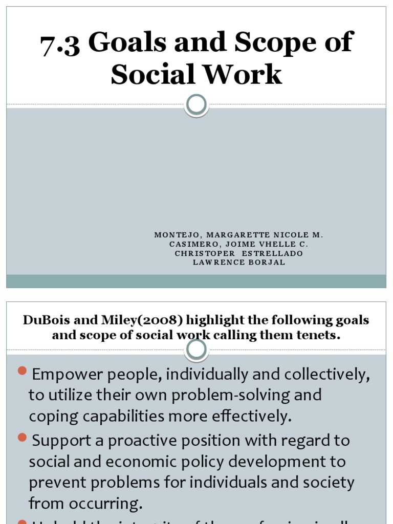 7.3 Goals and Scope of Social Work | PDF