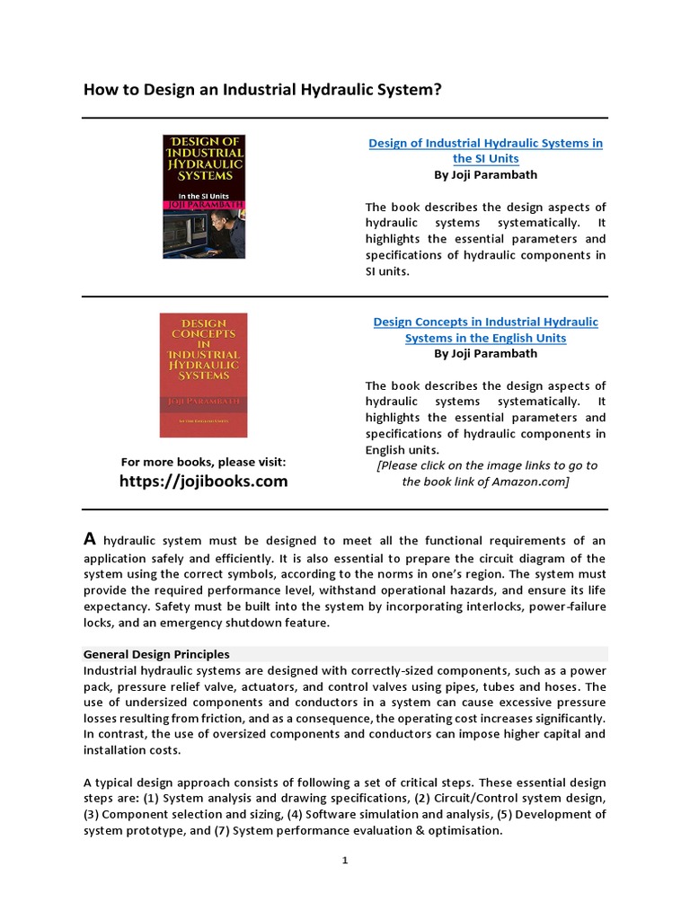 Industrial Hydraulic System Design Guide | PDF | Pump | Power (Physics)