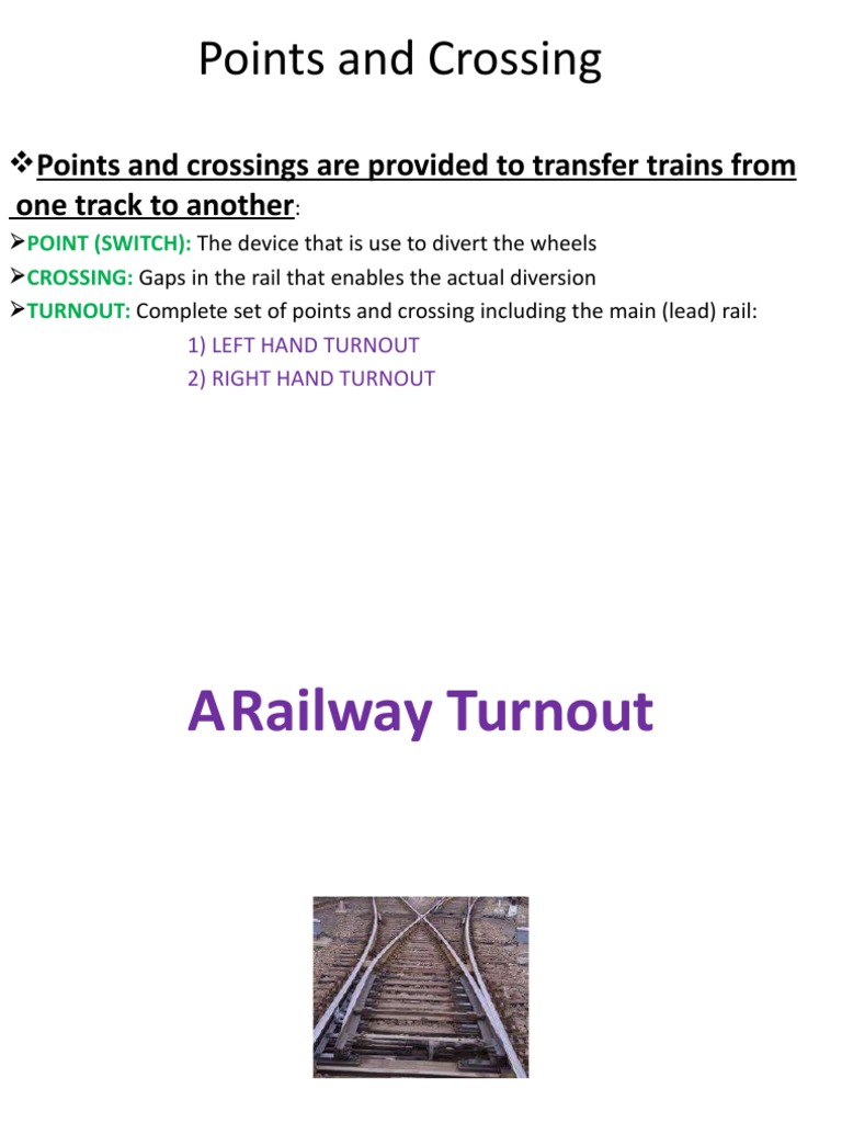 Points and Crossing | PDF | Land Transport | Rail Transport