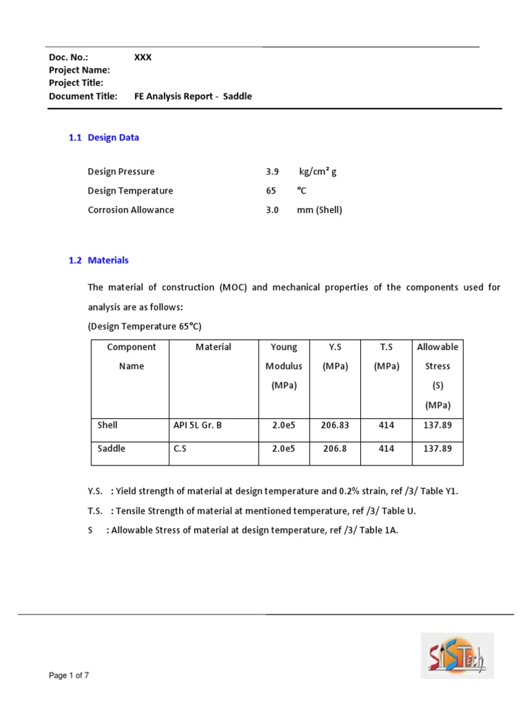 FEA Report Piping Saddle PDF | PDF | Strength Of Materials | Solid ...