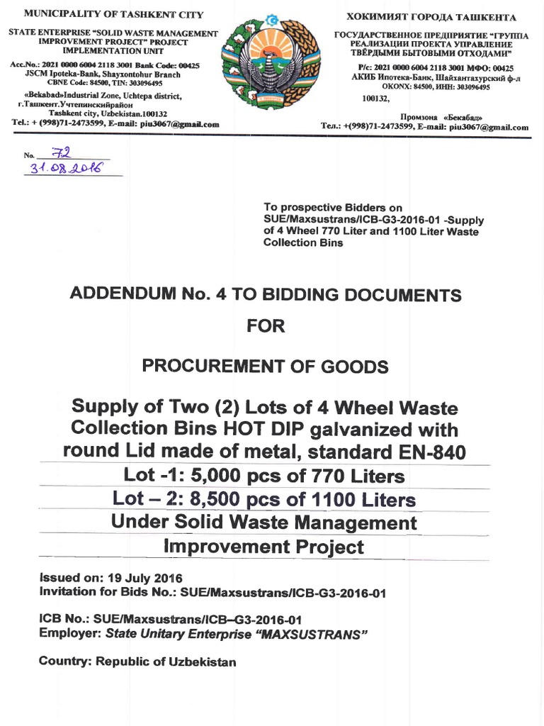 Addendum #4 | PDF | Business