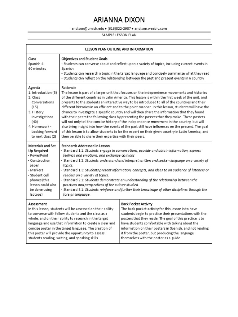 Sample Lesson Plan 2020 | PDF | Lesson Plan | Human Communication