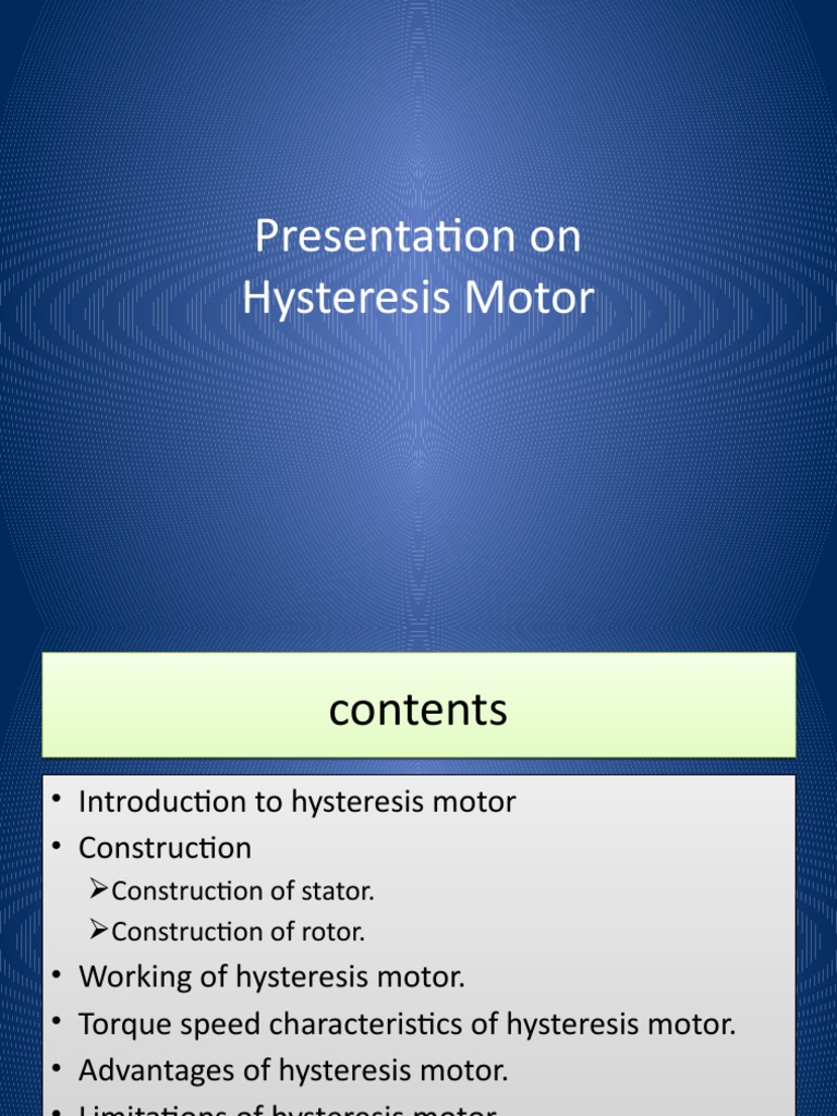 Hysteresis Motor | PDF | Technology & Engineering