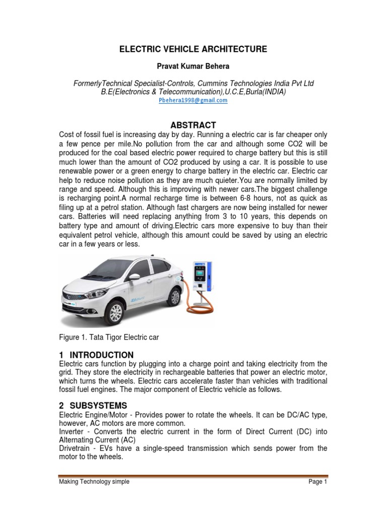 Electric Vehicle Architecture | PDF | Electric Motor | Electromagnetic ...