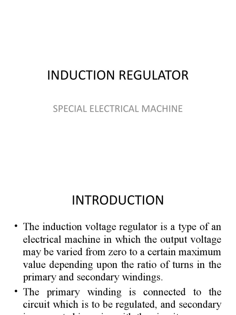 Induction Voltage Regulator Guide | PDF | Transformer | Electromagnetic ...