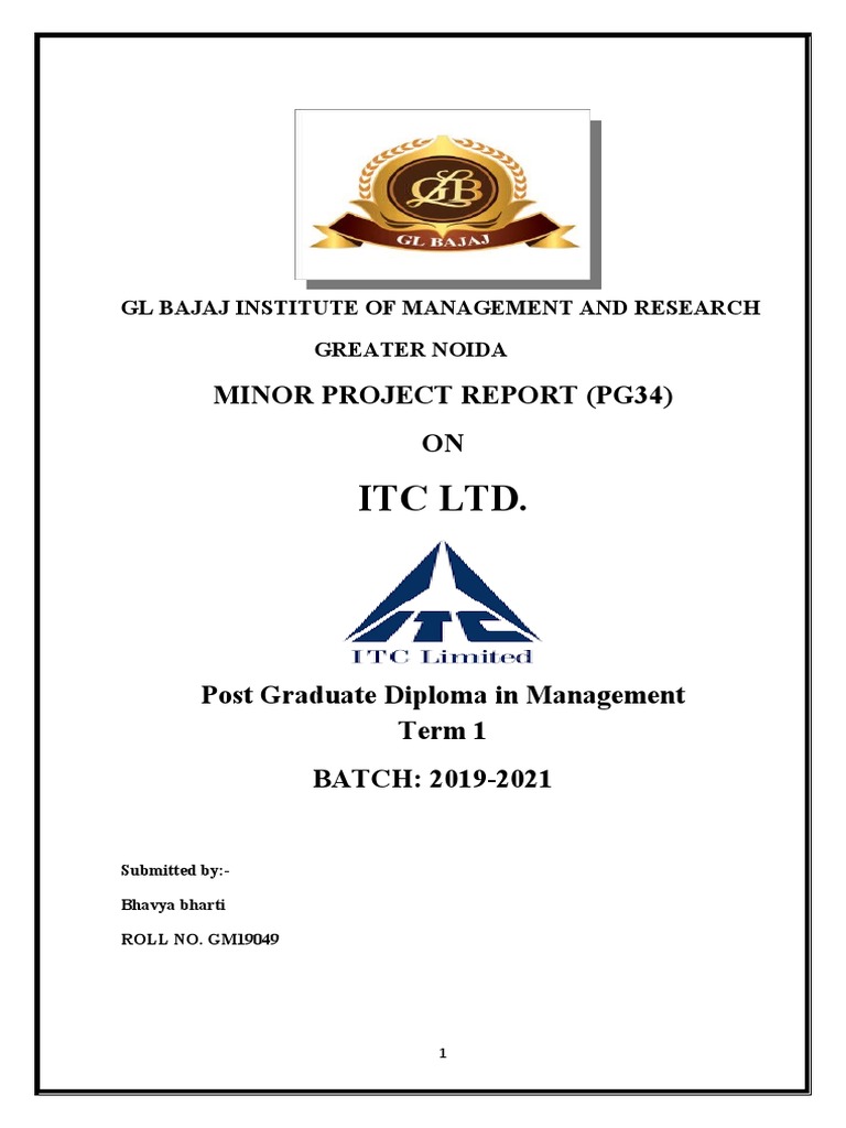 Itc LTD.: Minor Project Report (Pg34) ON | PDF | Pricing | Nestlé