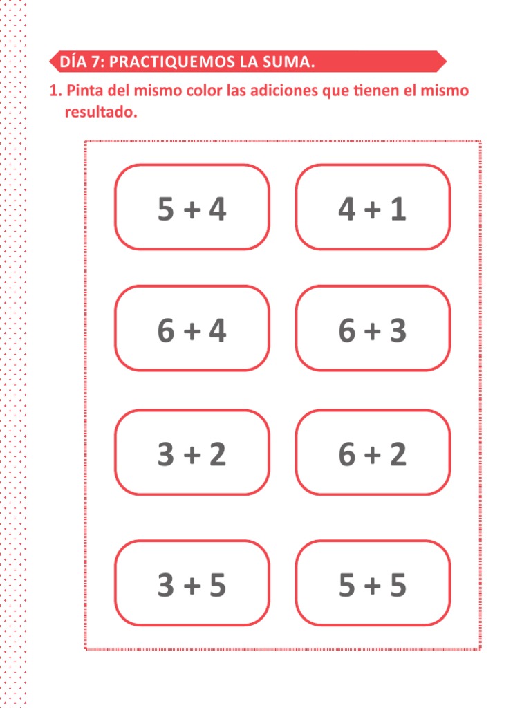 Practiquemos La Suma 1° Basico | PDF
