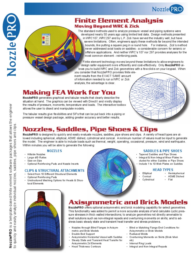 NozzlePRO Brochure PDF | PDF | Finite Element Method | Pipe (Fluid Conveyance)