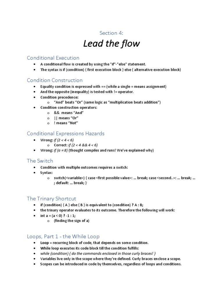 14.1 Section4 - Summary PDF | PDF | Control Flow | Scope (Computer Science)