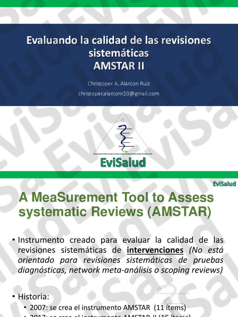 Taller Guiado AMSTAR II PDF | PDF | Metaanálisis | Parcialidad