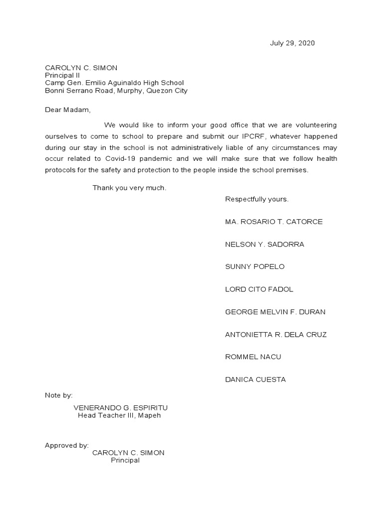 Letter of Information