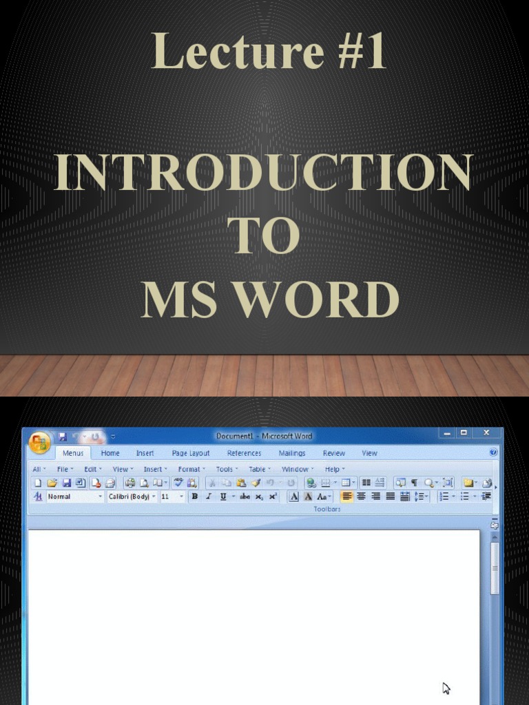 Introduction To MS Word | PDF | Microsoft Word | Graphical User Interfaces