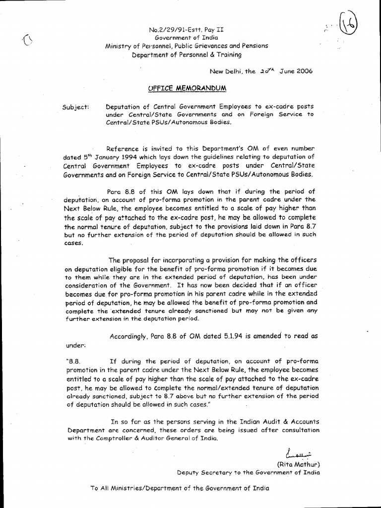 Proforma Promotion | PDF | Pro Forma | Government Of India