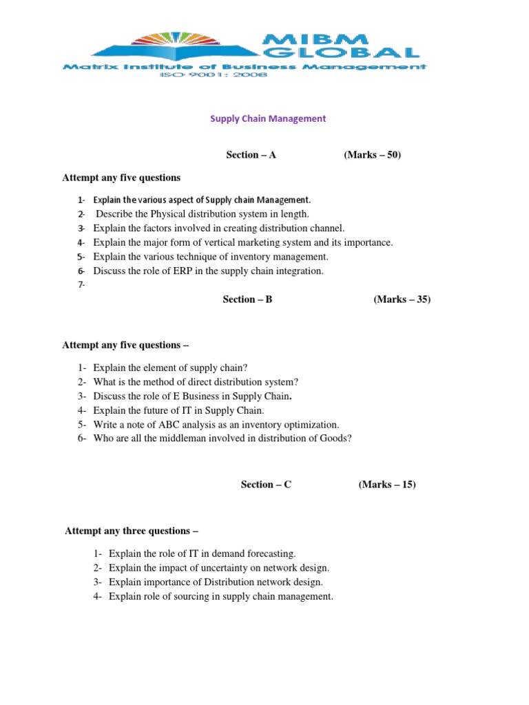 Section - A (Marks - 50) Attempt Any Five Questions | PDF