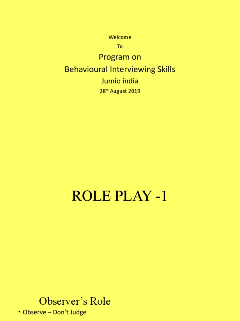 Program On Behavioural Interviewing Skills: Jumio India | PDF | Body Language | Communication