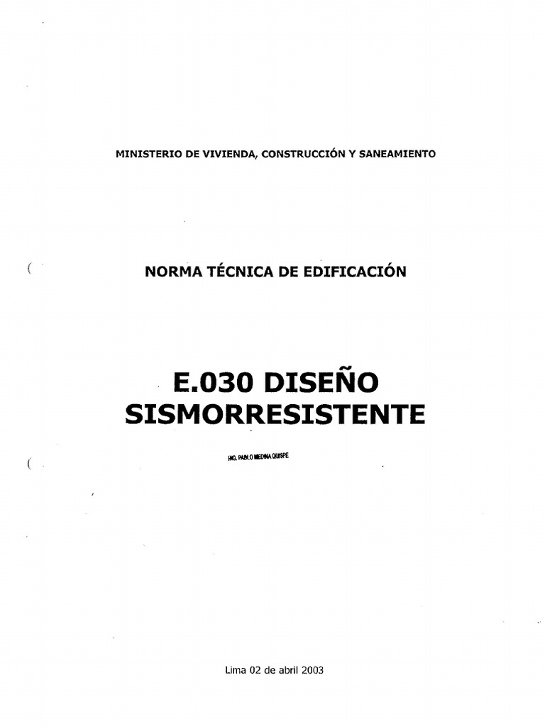 2003-Nte E.030 Diseño Sismorresistente | PDF