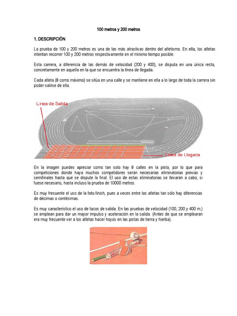 100 Metros y 200 Metros | PDF