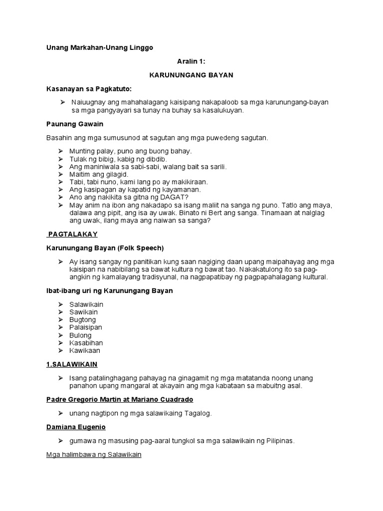 Filipino 8 Module 1st Q | PDF