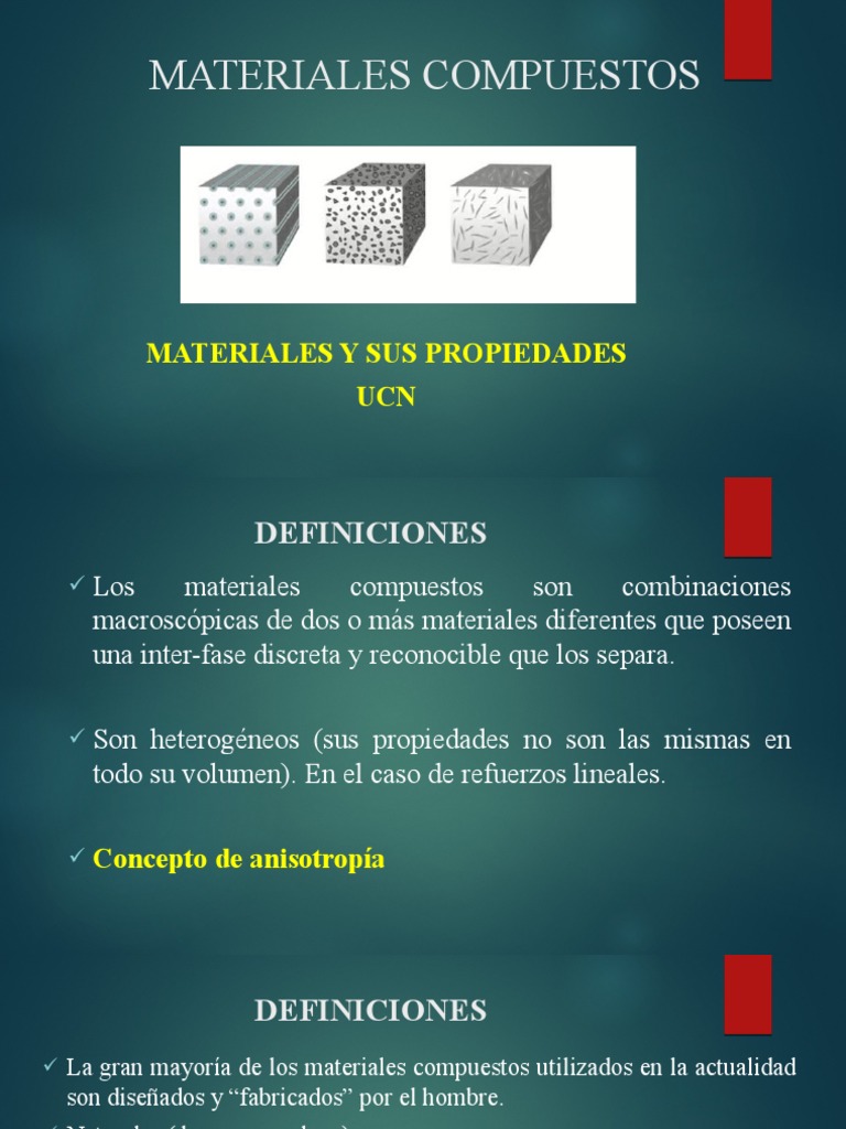 Presentacion Materiales Compuestos | PDF | Material compuesto | Materiales