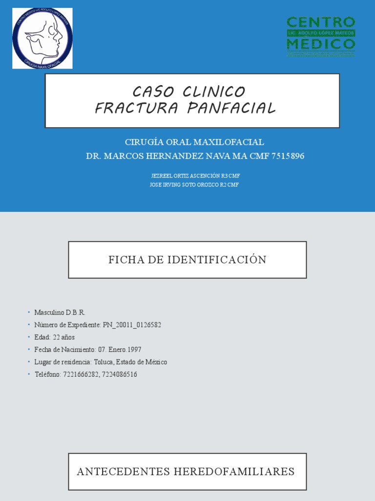 Caso FX Panfacial | PDF | Cráneo | Cabeza y cuello humanos