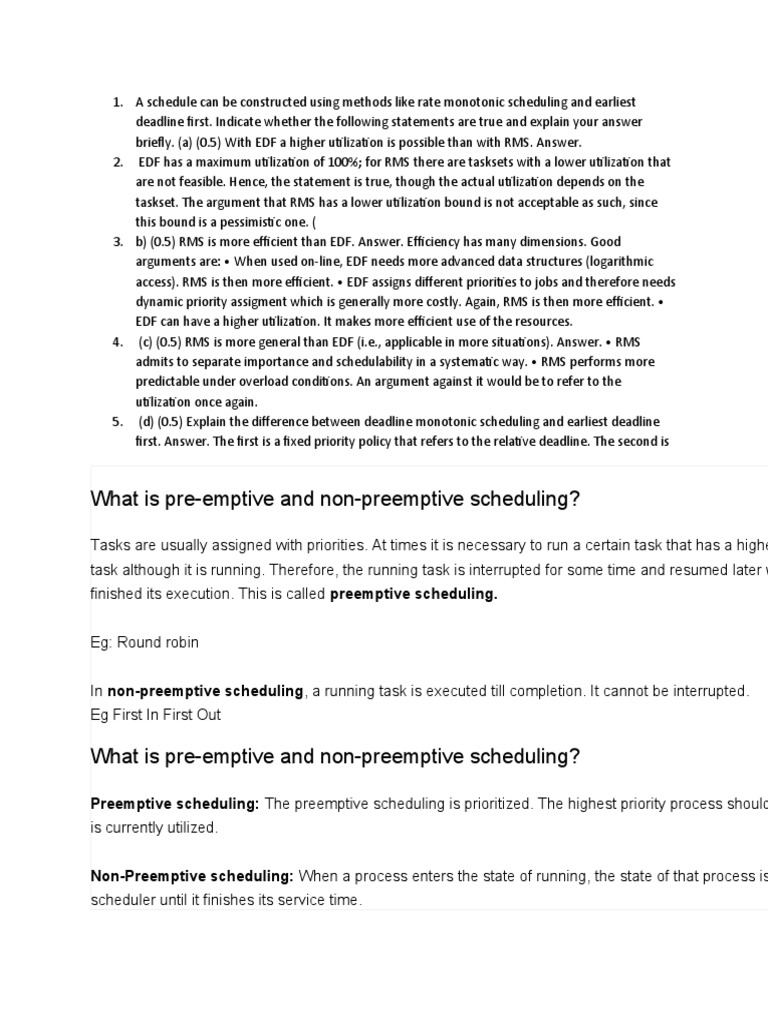 What Is Pre-Emptive and Non-Preemptive Scheduling? | PDF | Scheduling (Computing) | Computer ...