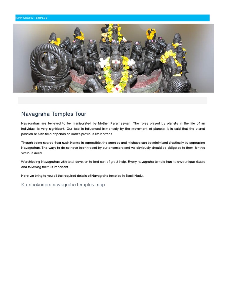 Navagraha Temples Tour & Guide in One Day - Custom Plan & Packages ...