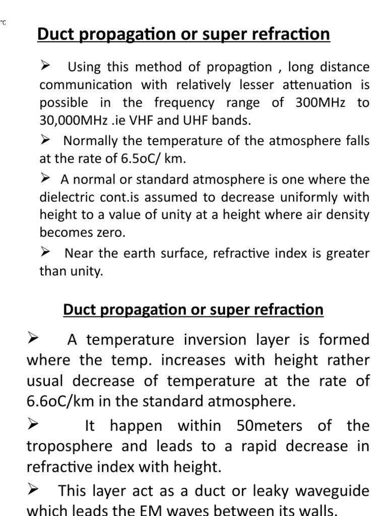 Duct Propagation or Super Refraction | PDF
