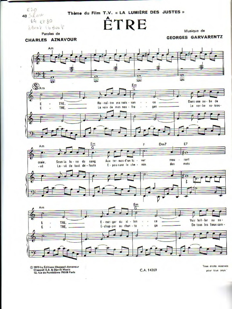 0-Etre Partition Piano PDF | PDF