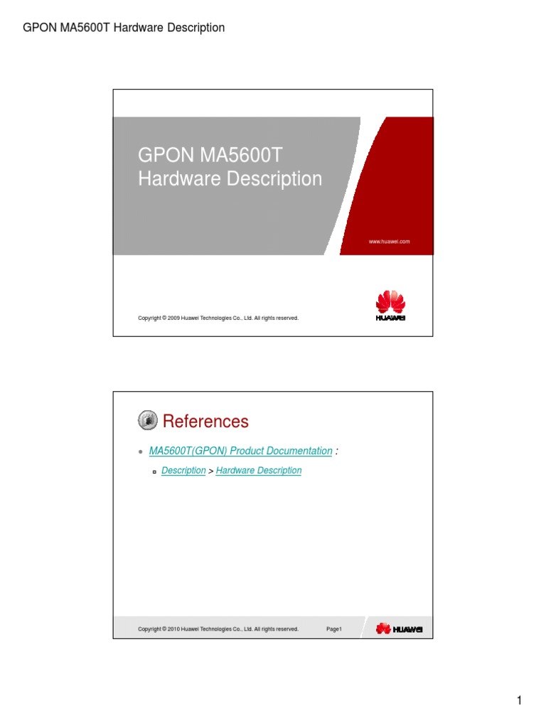 OBP870111 GPON MA5600T Hardware Description ISSUE1 PDF | PDF ...