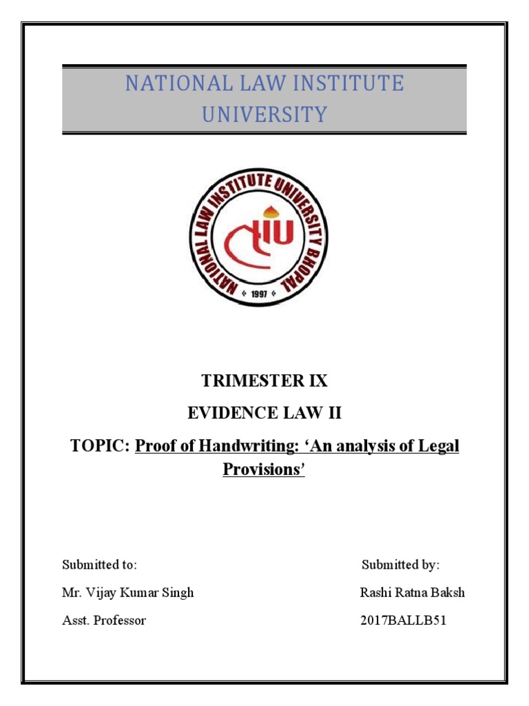 Evidence Project 9th Trimester | PDF | Evidence | Evidence (Law)