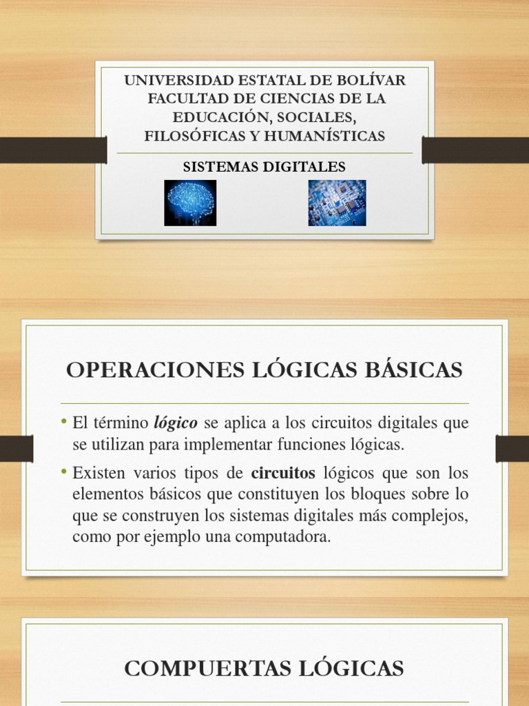 Operaciones Lógicas Básicas en Sistemas Digitales | PDF | Puerta lógica ...