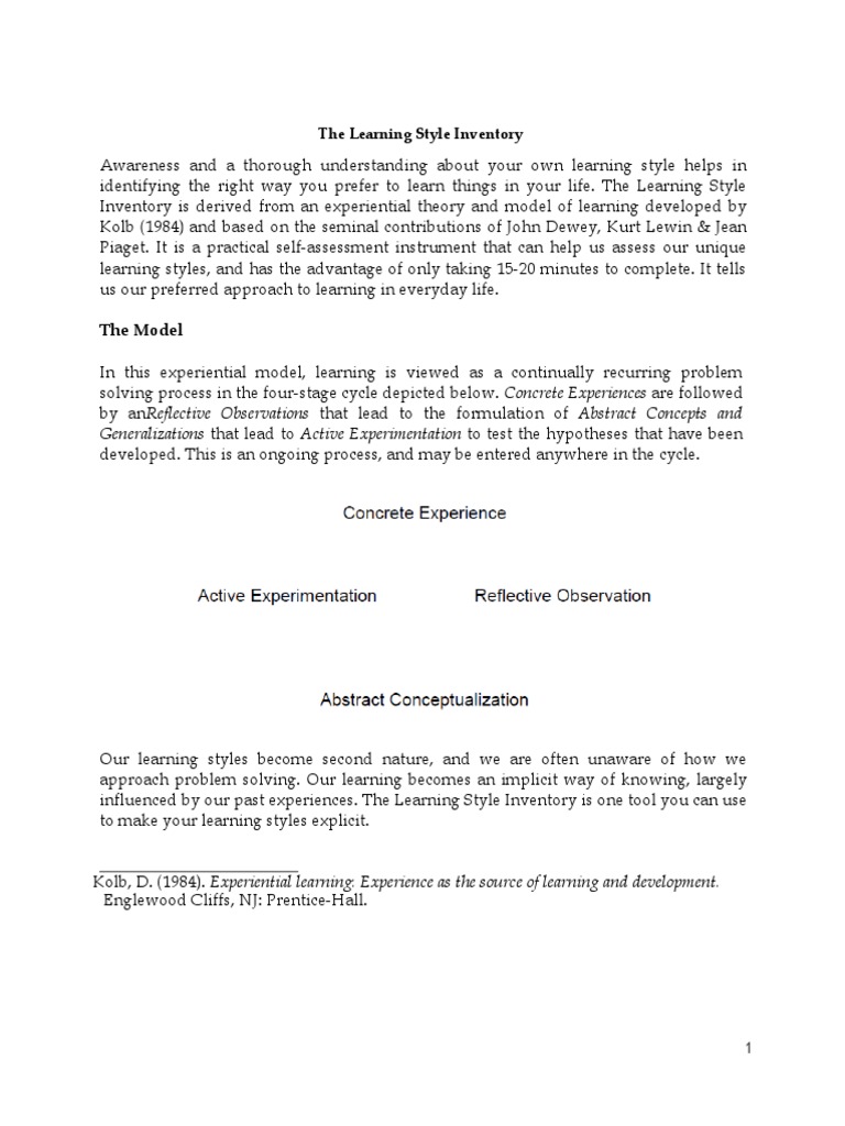 The Model: Generalizations That Lead To Active Experimentation To Test ...