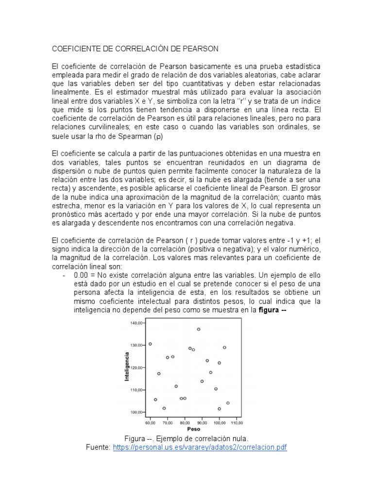 Coeficiente de Correlación de Pearson | PDF | Correlación y dependencia ...