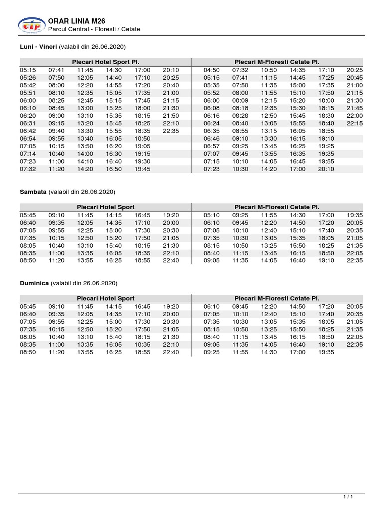 Bus Schedule and Timetable for Route M26 Between Central Park and ...