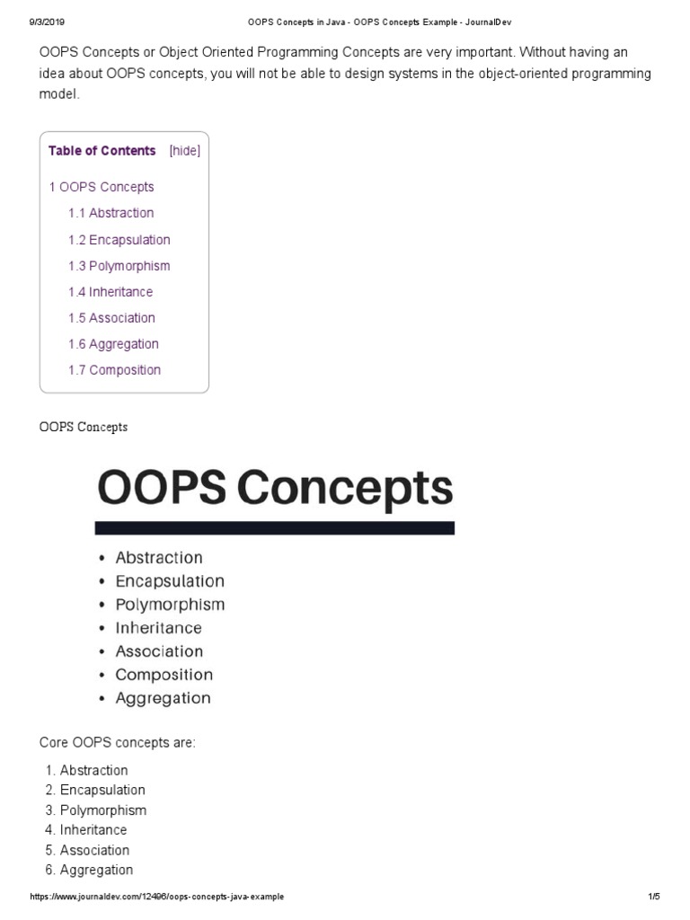 OOPS Concepts in Java - OOPS Concepts Example - JournalDev | PDF ...