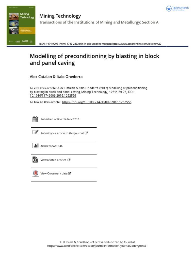 Modelling of Preconditioning by Blasting in Block and Panel Caving ...