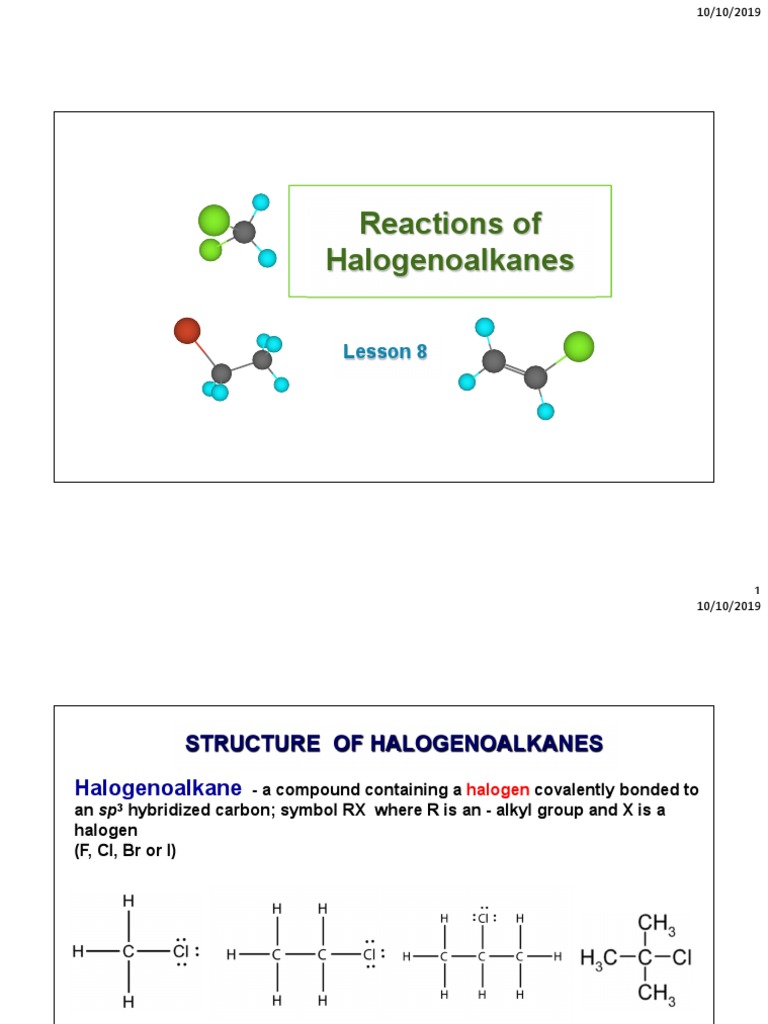 Lesson 8 Reactions of Halogenoalkanes | PDF | Chemical Polarity ...