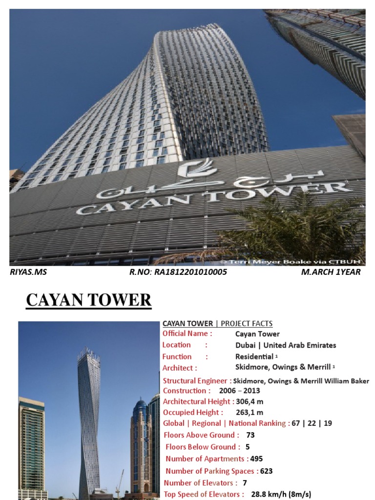 Cayan Tower, Dubai | PDF | Column | Economic Sectors