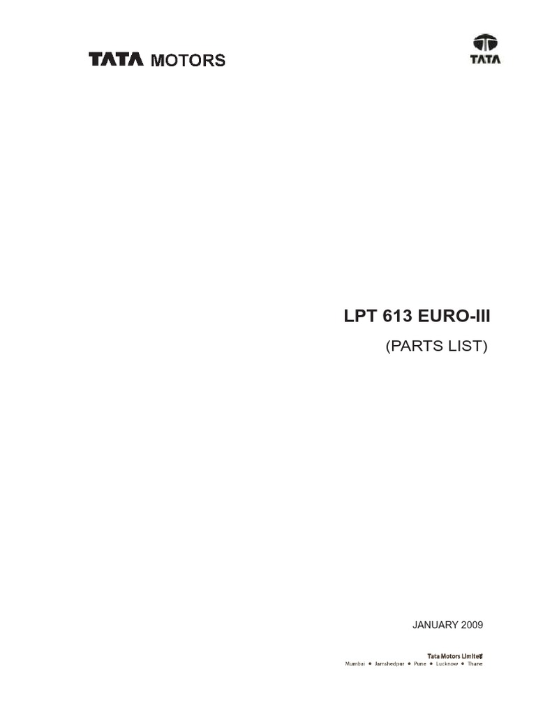 TATA LPT-613 Parts Catalog PDF | Download Free PDF | Steering | Truck
