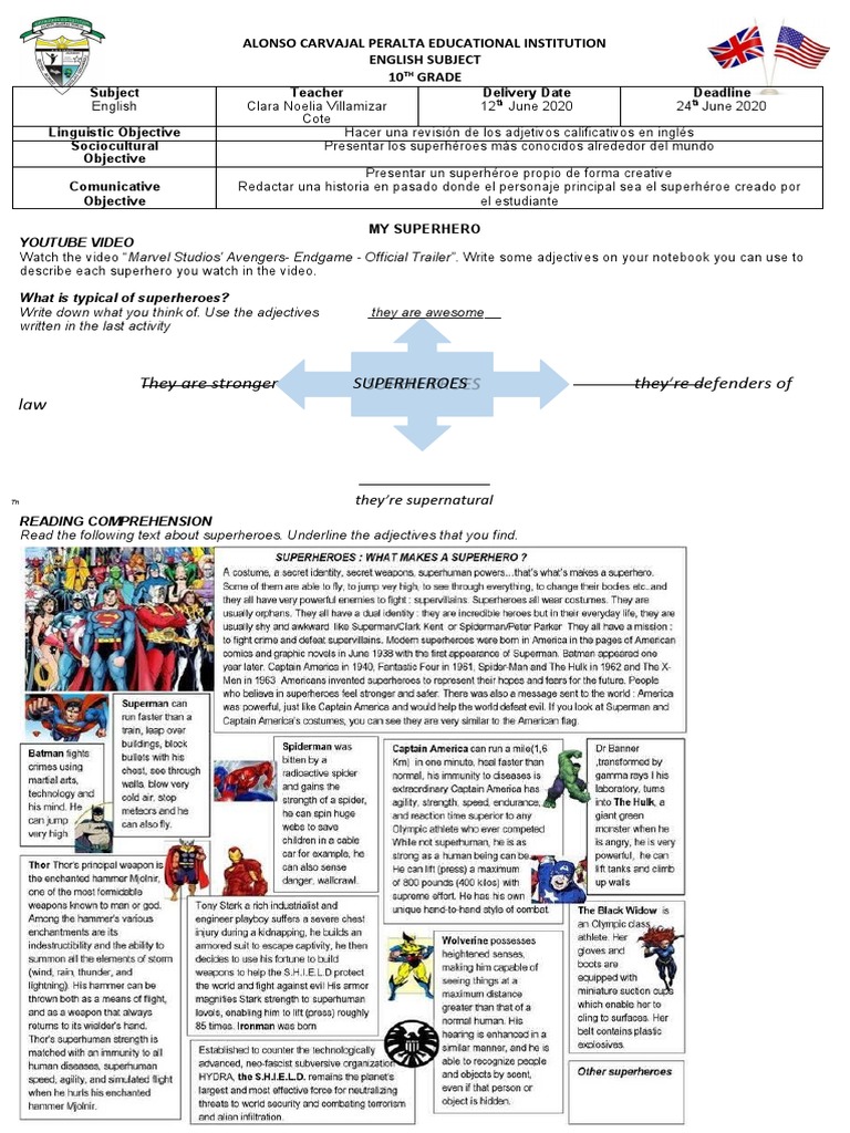 My Superhero Worksheet | PDF