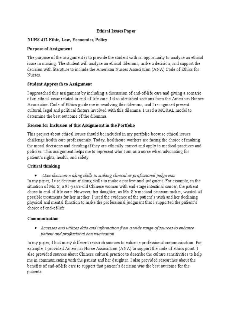 Ethic Paper-Intropage | Download Free PDF | Medical Ethics | End Of ...