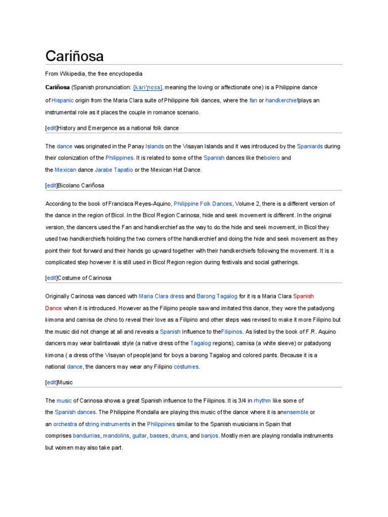 Carinosa | PDF | Philippines | Dances