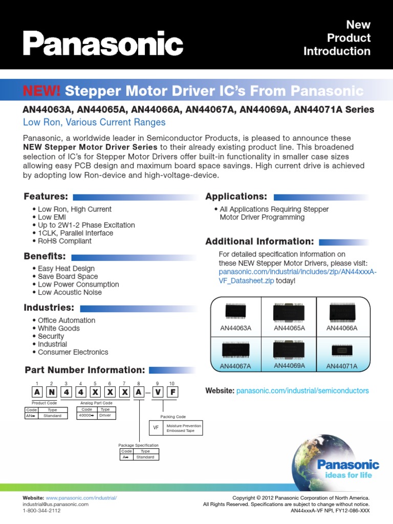 Stepper Motor Driver IC's From Panasonic: New Product | PDF ...