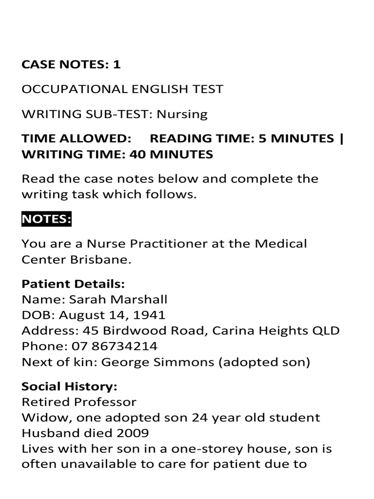 OET Writing Case Notes 1 - 34 Mobile | PDF | Ebola Virus Disease | Burn